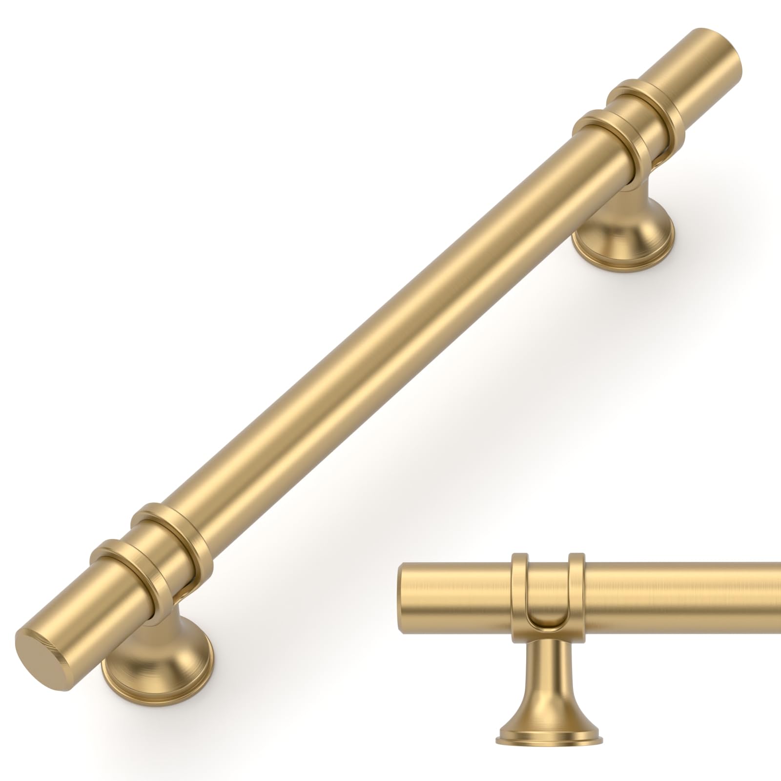 Amerdeco 10 Pack Champagne Bronze Cabinet Pulls 5 Inch(128MM) Hole ...