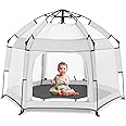 Amazon.com : Bend River Baby Playpen with Canopy, Portable Baby Beach ...