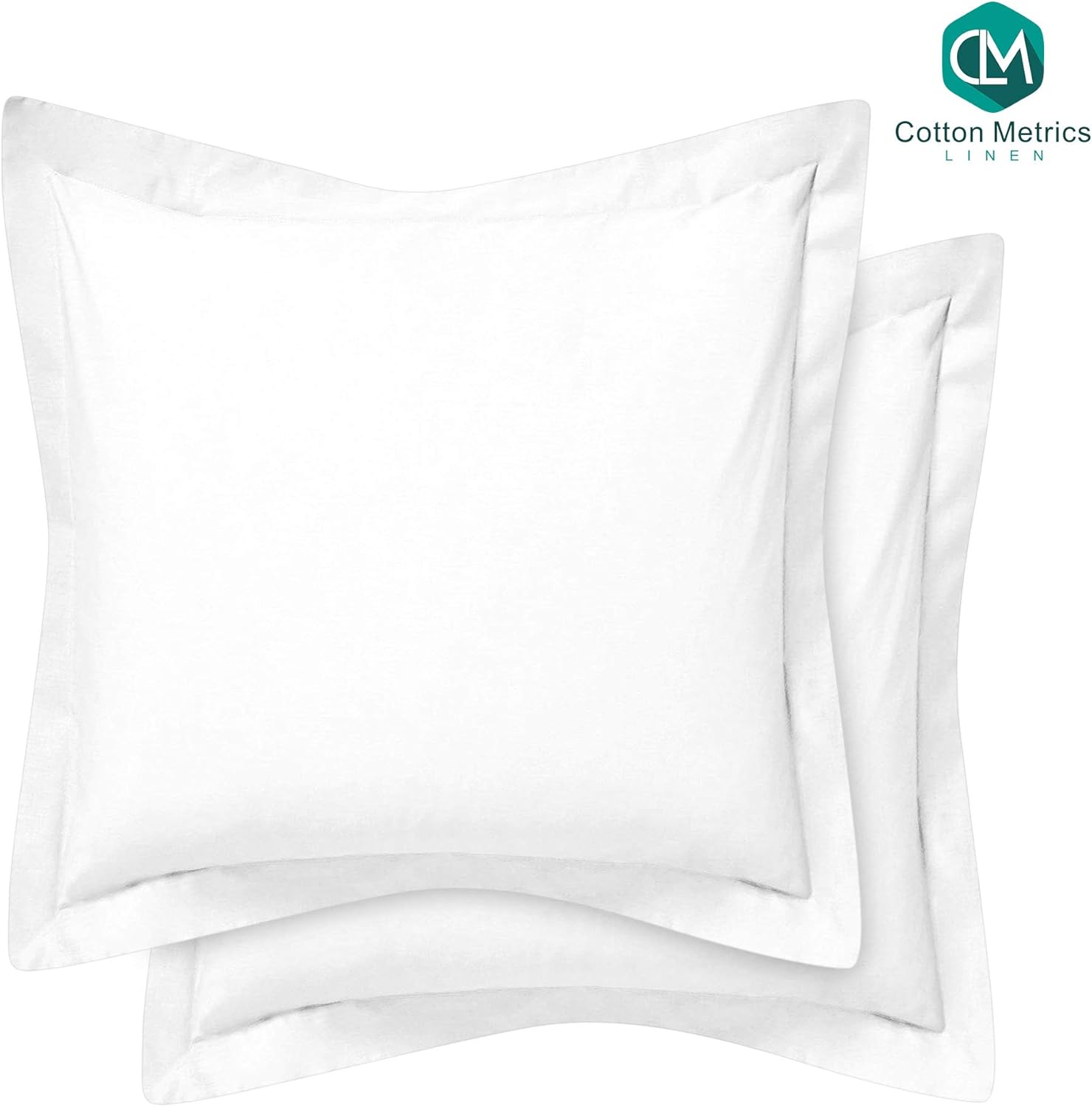 Amazon.com: Cotton Metrics Heavy Quality European Square Pillow Shams Set of 2 White 600TC 100% ...