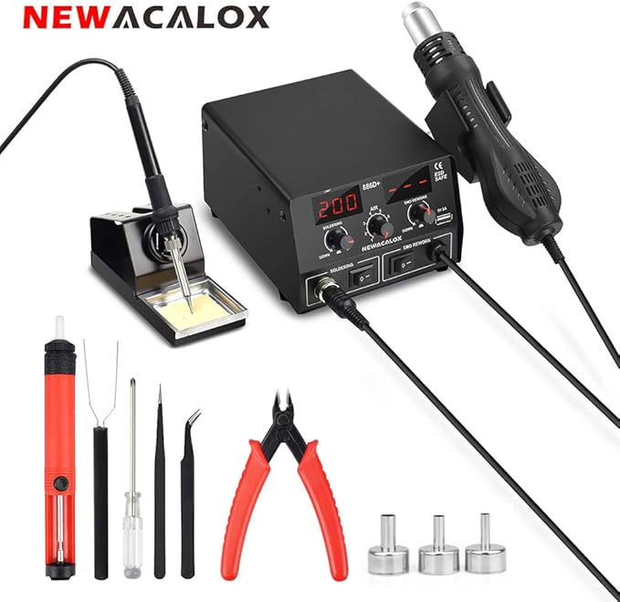 Hot Air Rework Soldering Station, 700W USB SMD 3 IN 1 Desoldering ...