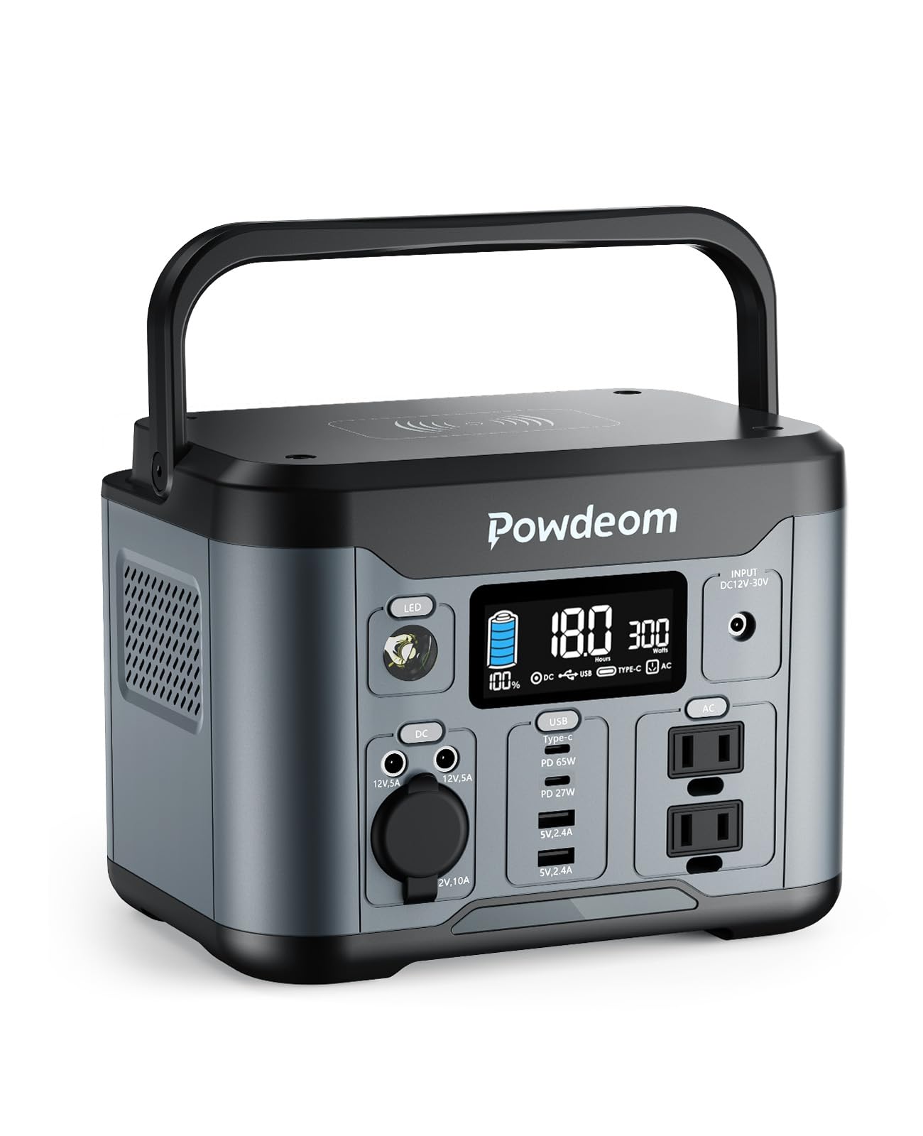 300W Portable Power Station, Powdeom 296Wh Power Bank with AC Outlet ...