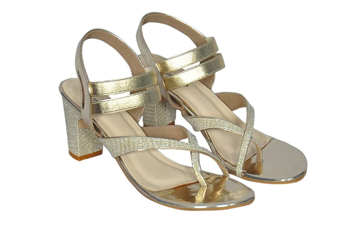 Buy Feels on Heels Womens Block Heel Fancy Sandel-A260 at Amazon.in