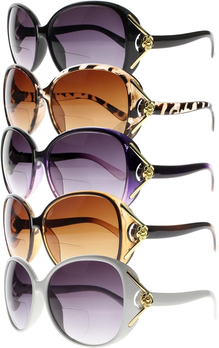 Amazon 5 Color Flowers Oversized Bifocal Reading Glasses Tinted Amazon 5 Color Flowers Oversized Bifocal Reading Glasses Tinted