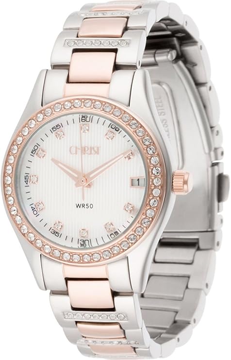 Christ Times 86165295 – Armbanduhr Damen, Armband Edelstahl zweifarbig ...