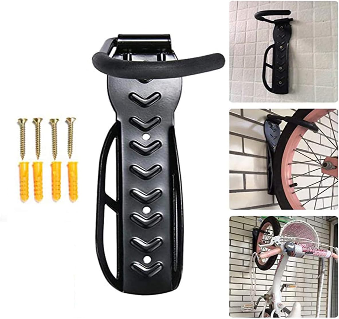 JINMIN Vertical Wall Mounted Bicycle Storage Hanging Hooks – Bicycle ...