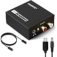 DAC 192KHz Digital to Analog Audio Converter, Optical to RCA Converter with Optical Coaxial ...