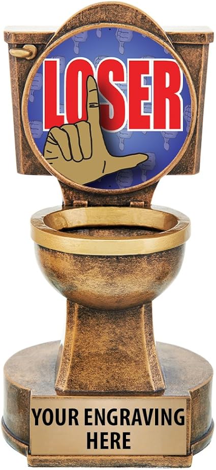 Amazon.com : Loser Trophy - 5.5" Gag Toilet Bowl Sculpture Trophy Award ...