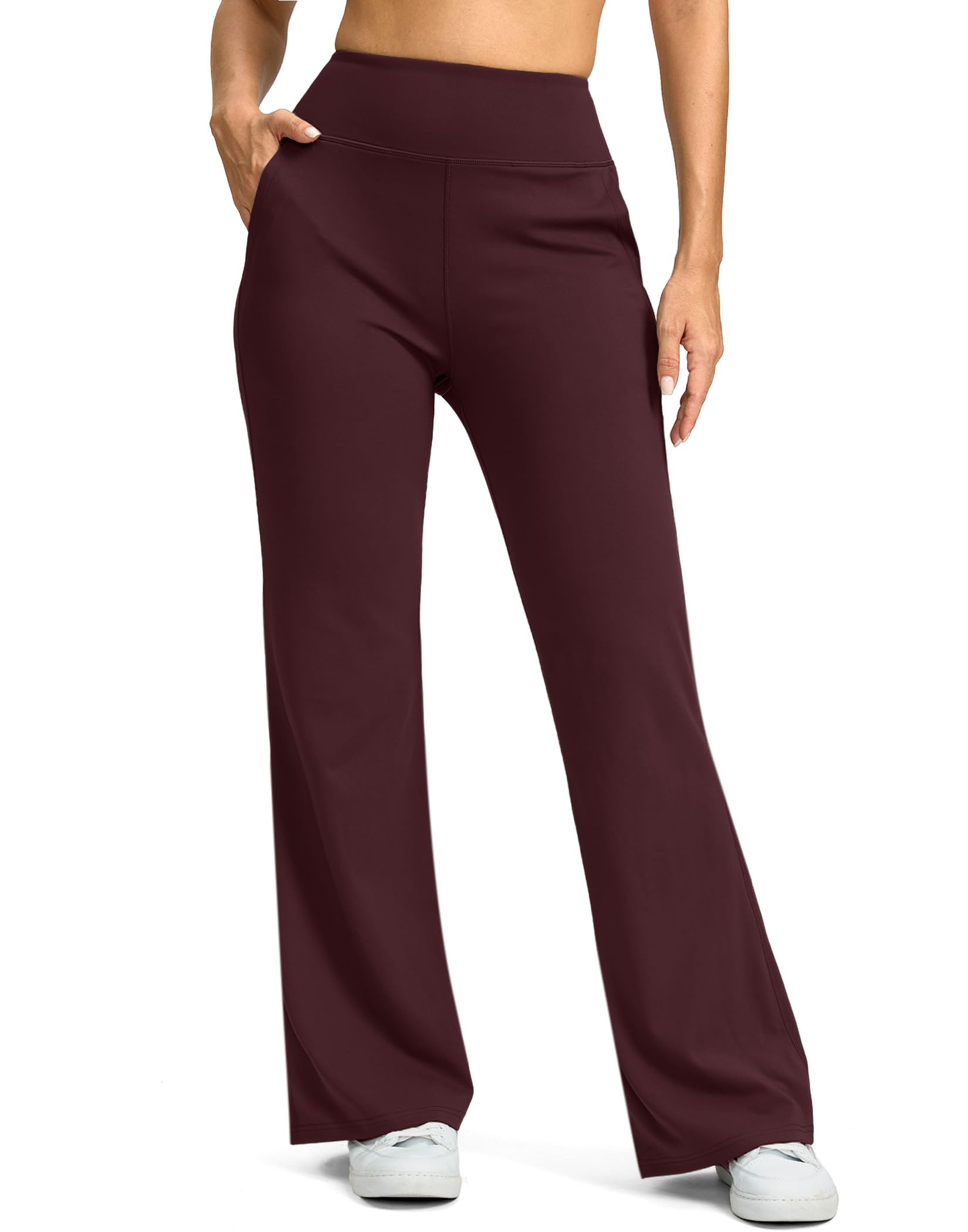 SANTINY Bootcut Pants for Women 28.5"/30.5"/32" Loose High Waisted Wide ...