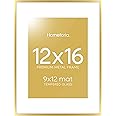 Amazon.com - Homeforia 12x16 Picture Frame Gold, High End Metal 12x16 ...