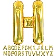 Amazon.com: Gold Letter H Balloons 40 inch Large Alphabet H Balloons ...