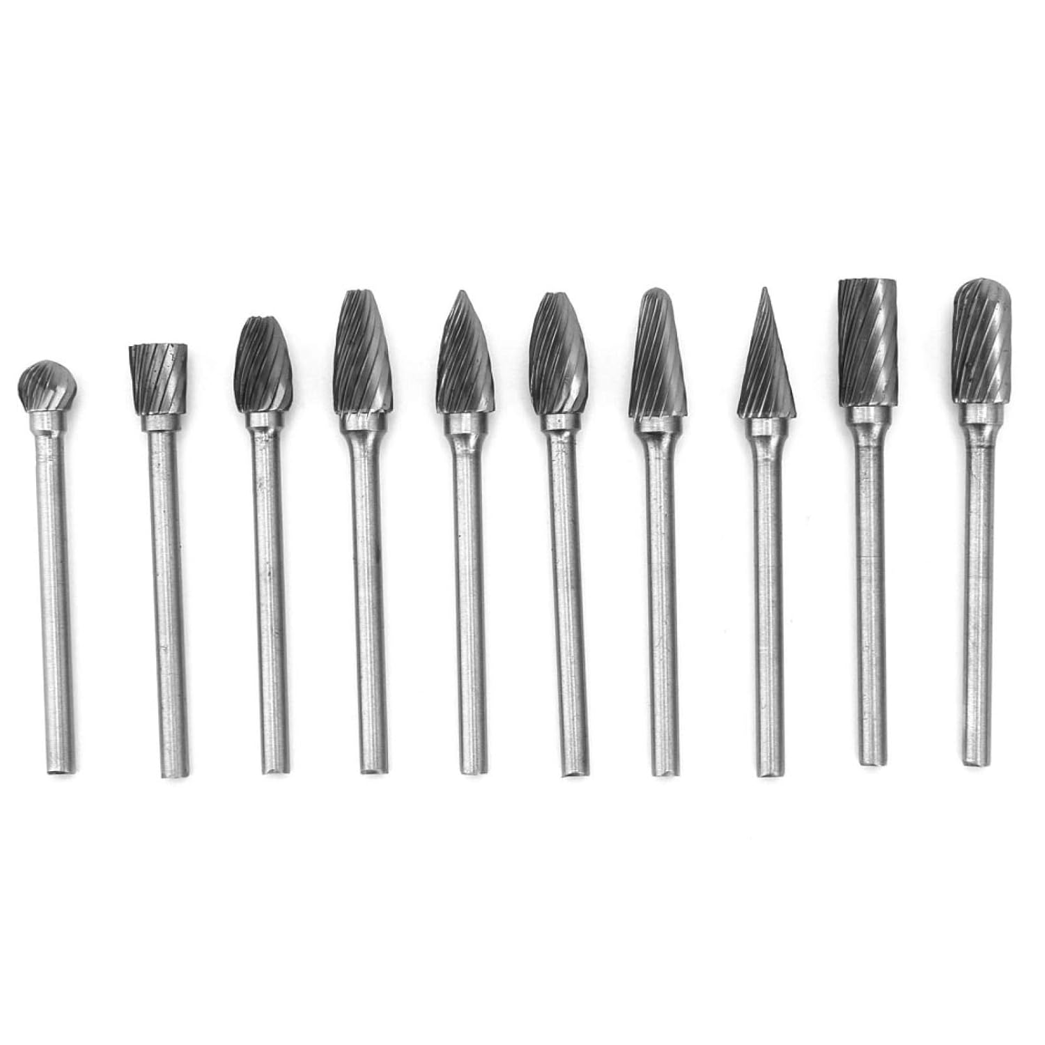 10 Pieces Tungsten Carbide Single Cut Rotary Burr SET 1/8,Tungsten ...