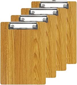 Portapapeles de Madera A4 con Pinza 4 Pcs Portapapeles de Oficina A4 ...