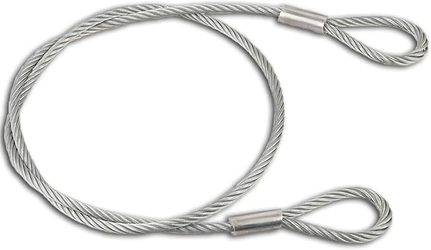 Steel cable with eyelet wire rope 2m press clamps 2x6 mm galvanised ...