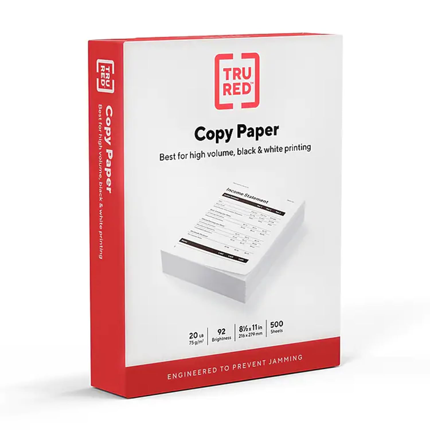 TRU RED Printer Paper, 8.5" x 11", Designed for High-Speed Printers, 92 ...