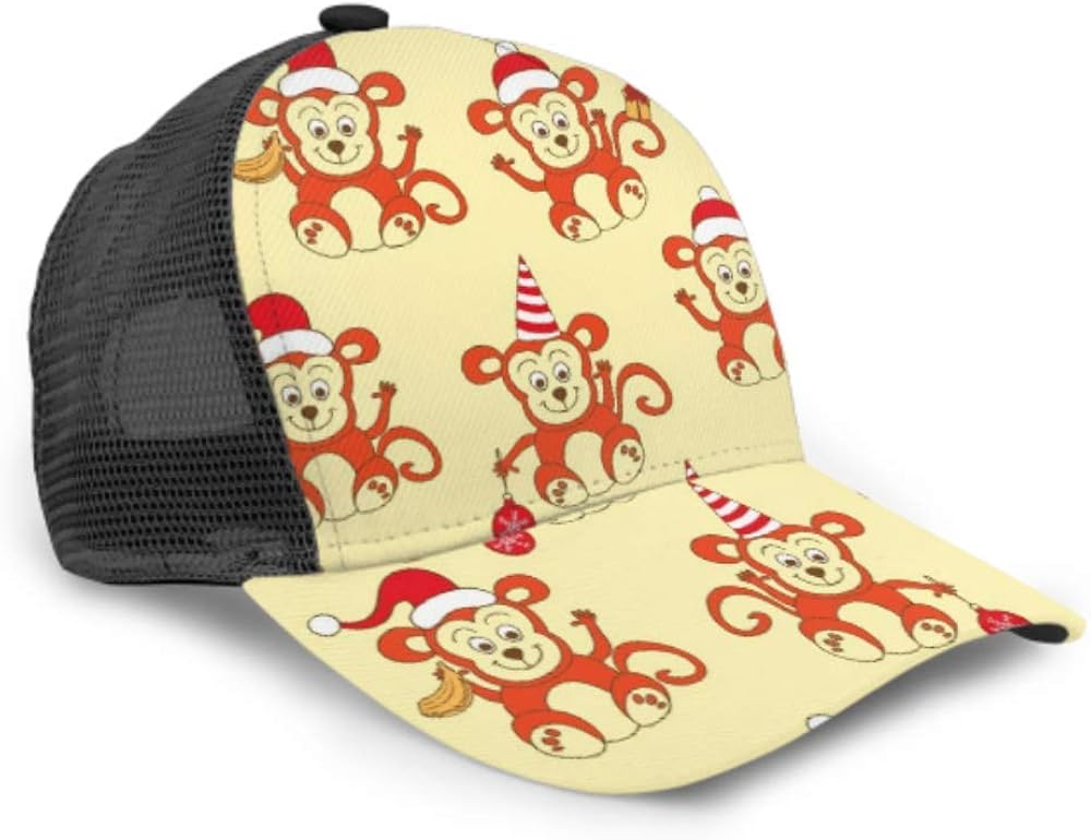 DAIDYA Baseball Cap Men Women,Cute Monkey New Year Adjustable Trucker ...