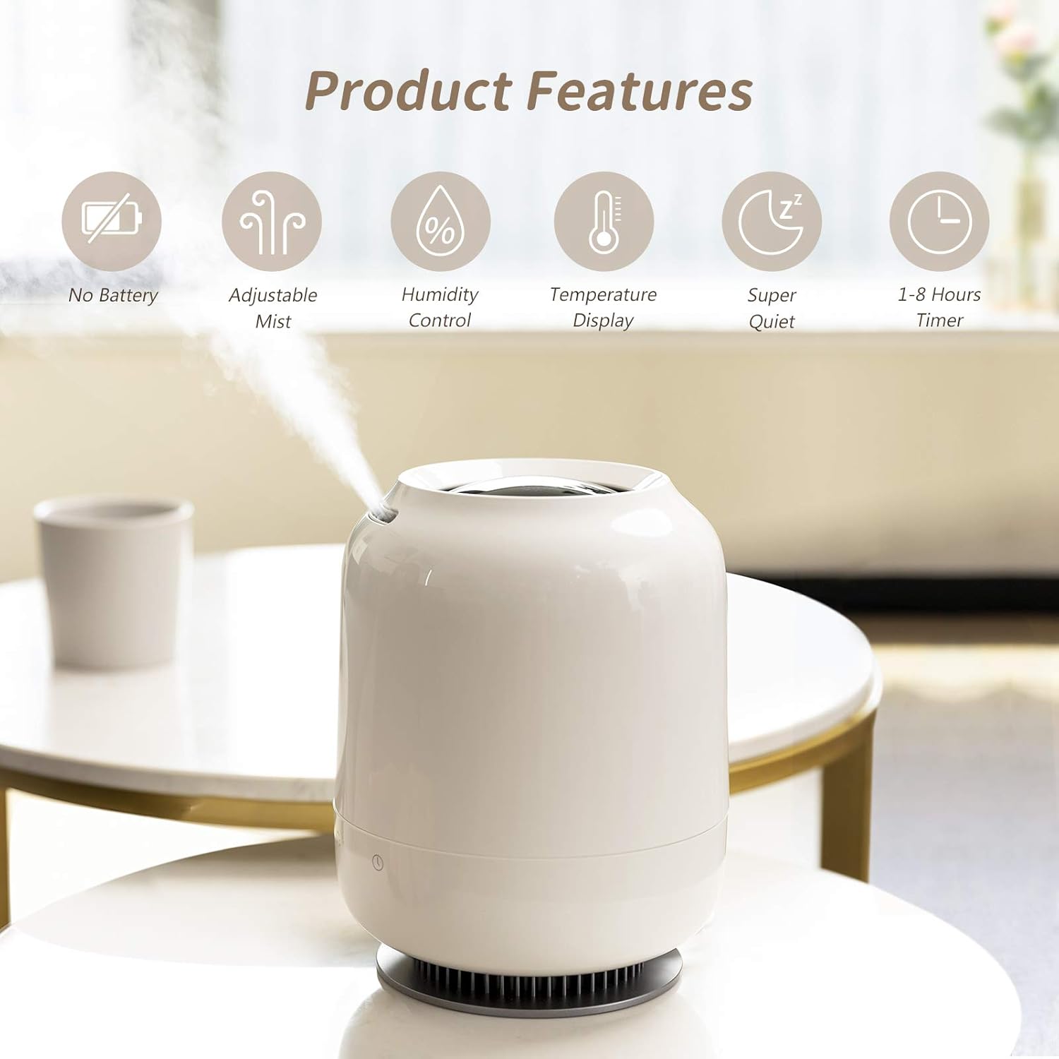 SmartDevil Humidifier 1.2L, Ultrasonic Humidifier with Smart Display ...