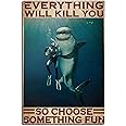 Amazon.com: Tin Signs Vintage Bathroom Funny Everything Will Kill You ...