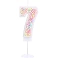 Amazon.com: EAKE 7 Birthday Candle 3D Macaron Glitter Pastel Number 7 ...