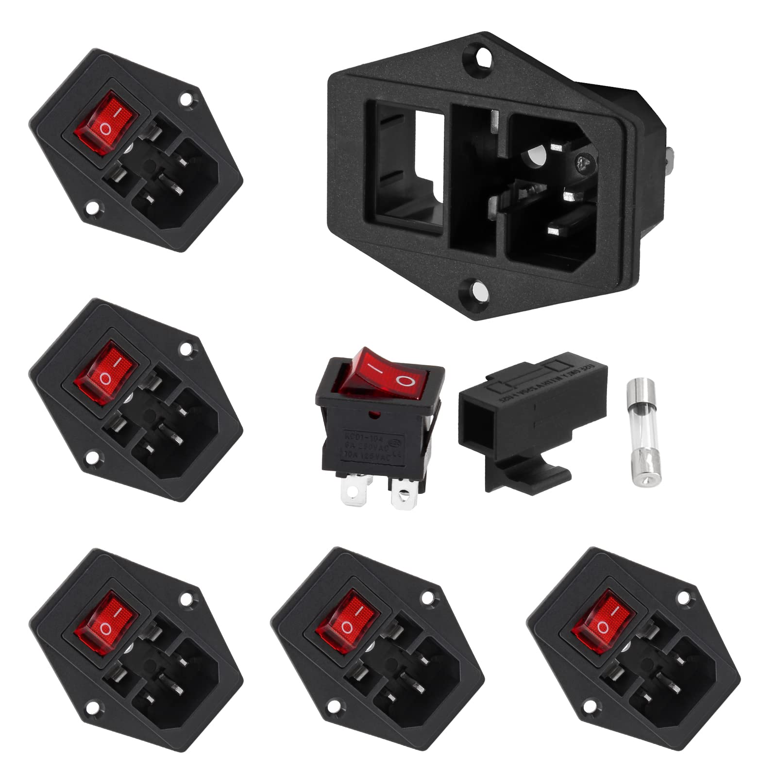 Mua 6PCS IEC320 C14 Inlet Power Plug Socket, 250V 10A AC Rocker Switch ...