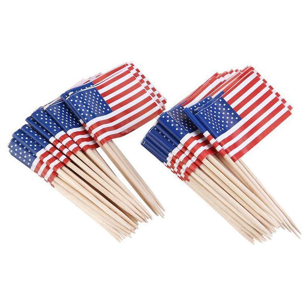 Amazon 100 PCS American Flag Picks Flag Toothpick Flag Toothpicks 