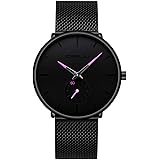 Amazon.com: Mens Watches Ultra-Thin Minimalist Waterproof-Fashion Wrist ...