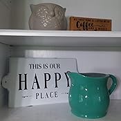 Amazon.com: Creative Co-Op "This is Our Happy Place" Metal Wall Plaque ...