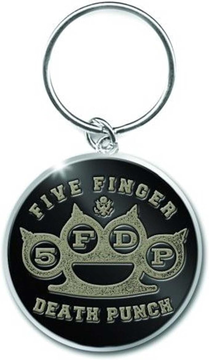 Five Finger Death Punch Keyring Keychain Brass Knuckle logo Official ...