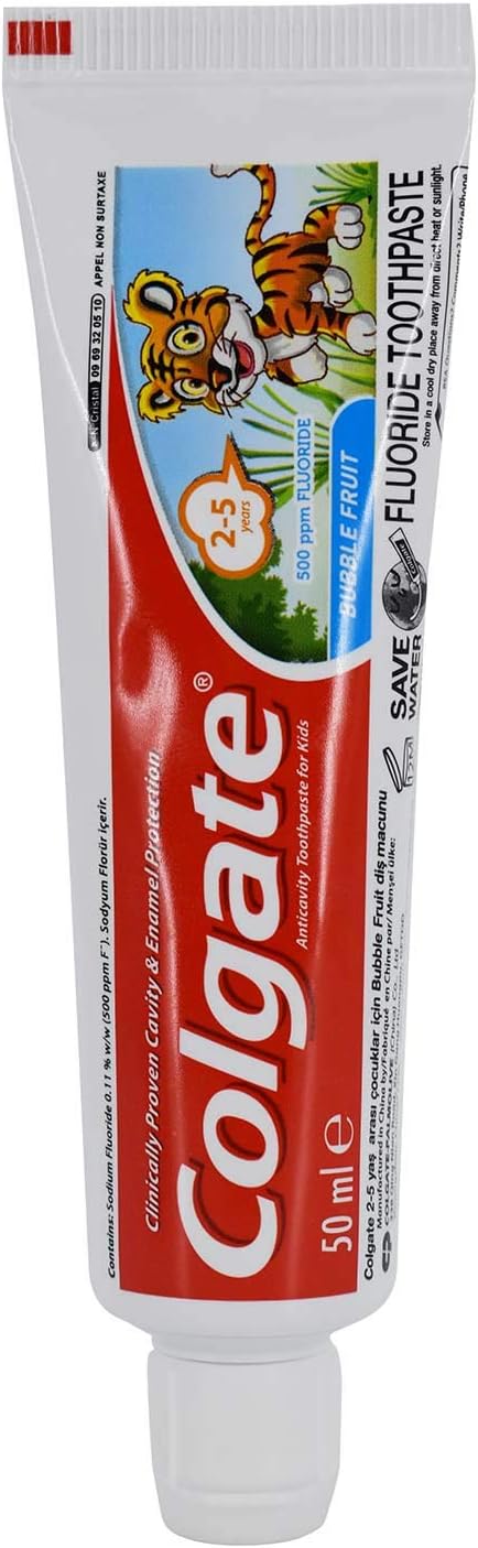 COLGATE Toothpaste Teeth Kids Bubble Fruit 2-5 Years, 50 ml – BigaMart