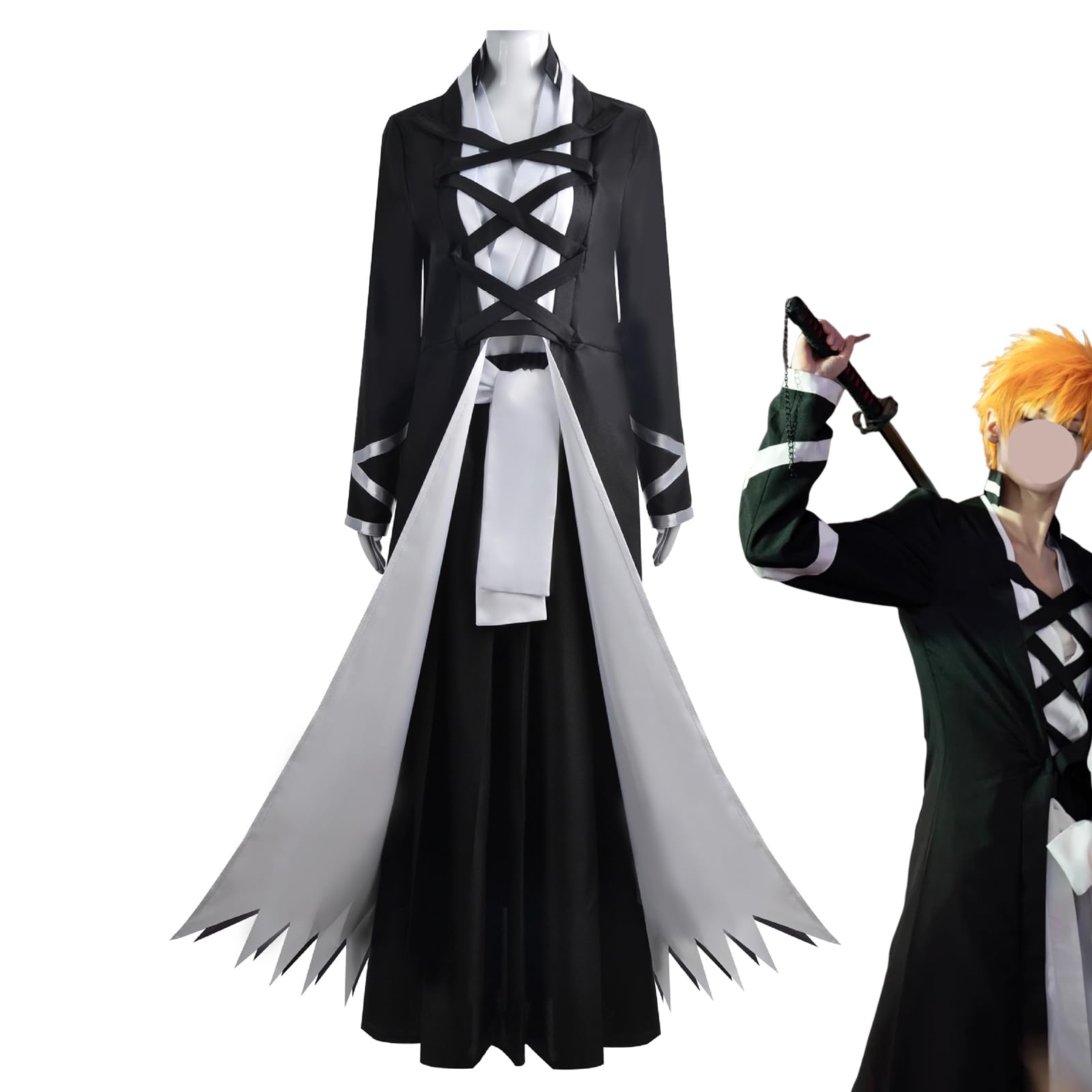 FCCAM Ichigo Kurosaki Costume Men Anime Ichigo Cosplay Thousand Year ...
