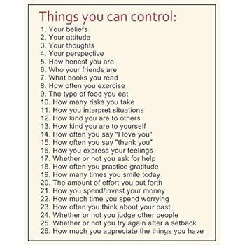 Amazon.com: Motivational Quotes Posters Prints Things You Can Control ...