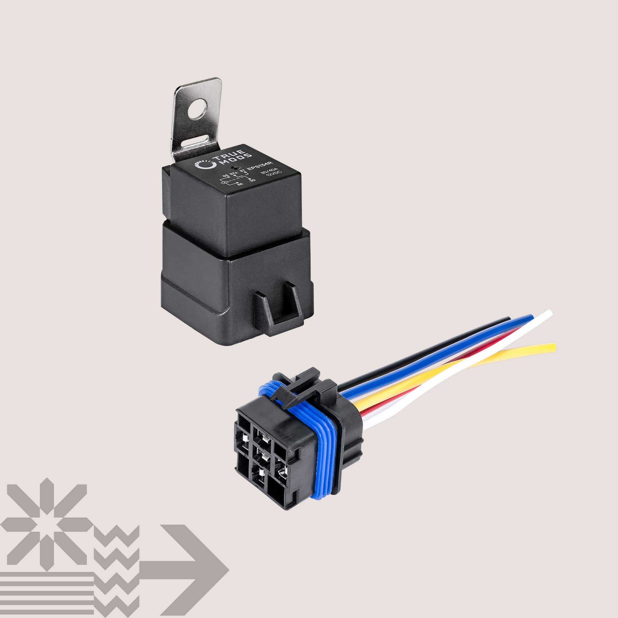 True MODS 1 Pack 5-Pin 12V Bosch Style Waterproof Relay Kit [Harness ...