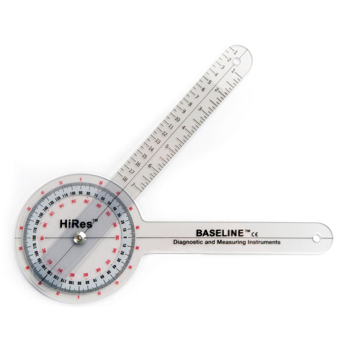Baseline® Goniometer, HiRes™, Kunststoff 360°-ISOM-Goniometer, Länge 15 ...