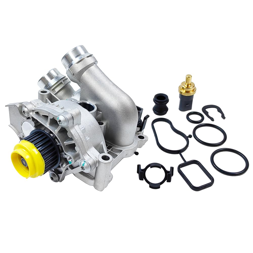 Engine Water Pump Thermostat Housing Assembly Aluminum Compatible with VW Passat Jetta Golf GTI ...
