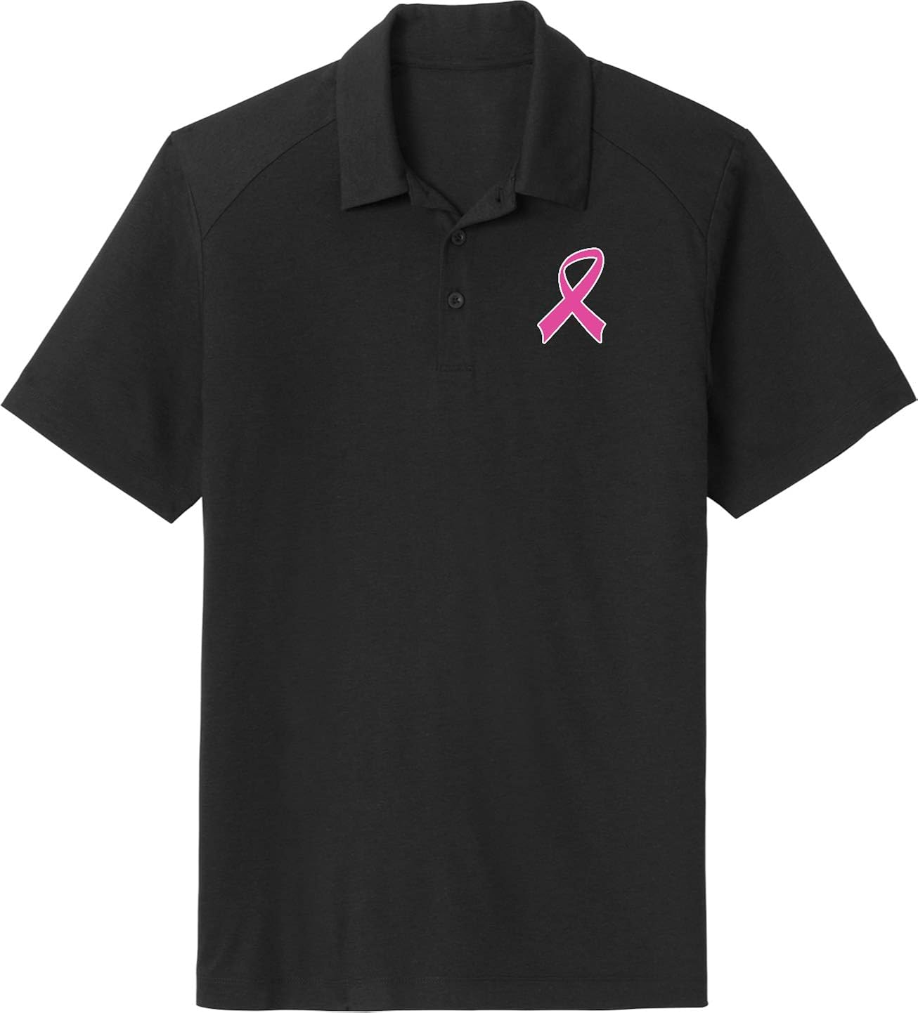 Amazon.com: Breast Cancer Tri Blend Wicking Polo Pink Ribbon Pocket ...