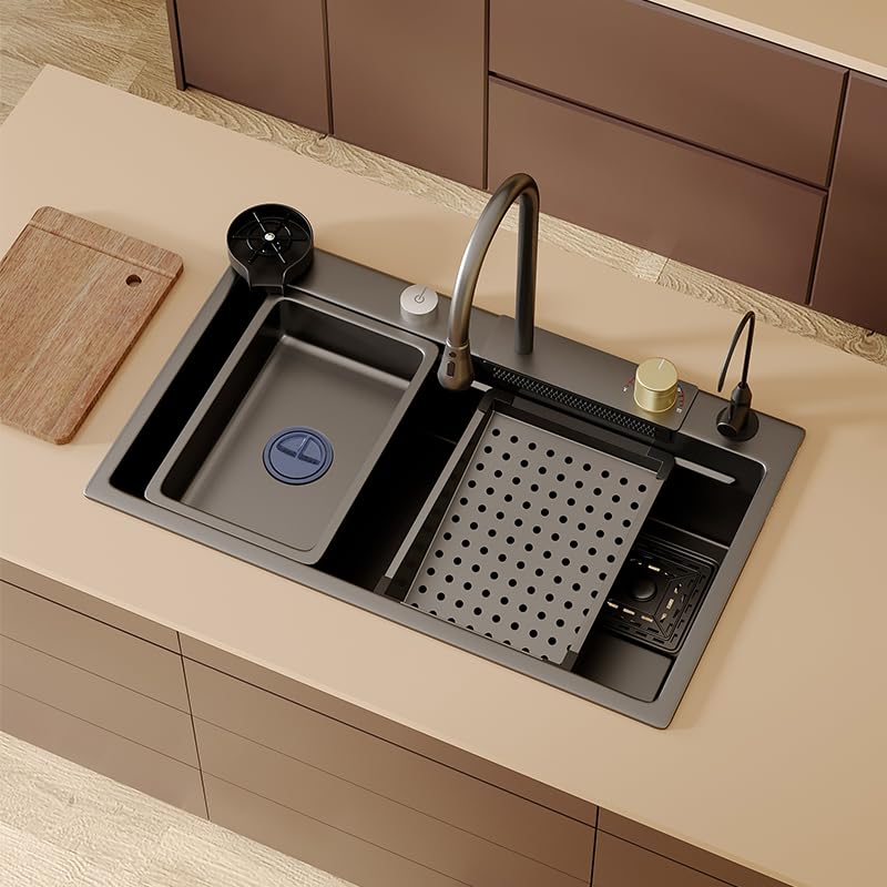 Kitchen sink set large single-sink stainless steel washing basin ...