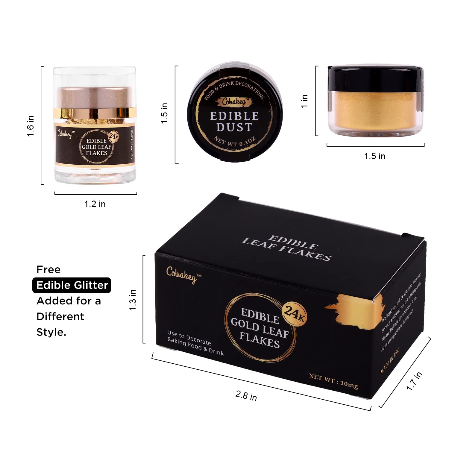 Mua Cobakey Genuine Gold Flakes Edible for Cake Decoration (Cupcake ...