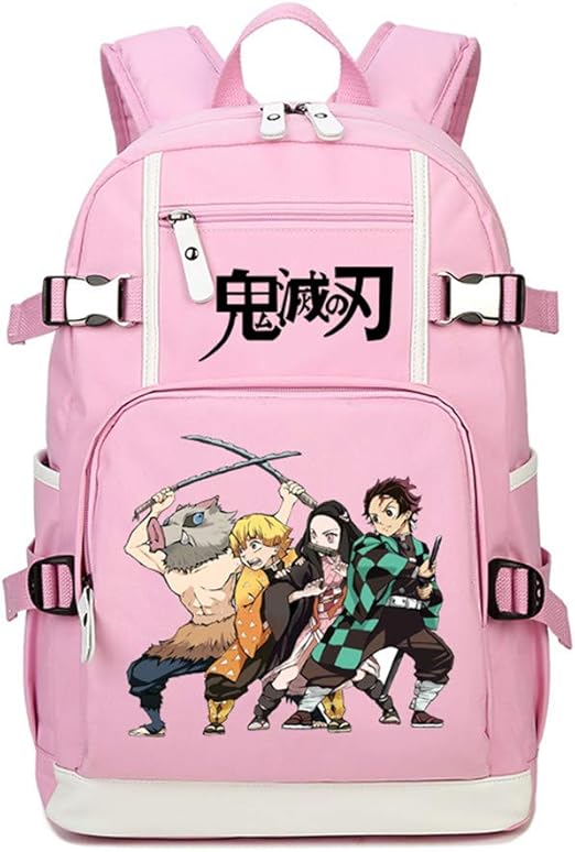 Demon Slayer: Kimetsu no Yaiba Kawaii Women Backpack Pink Schoolbag ...
