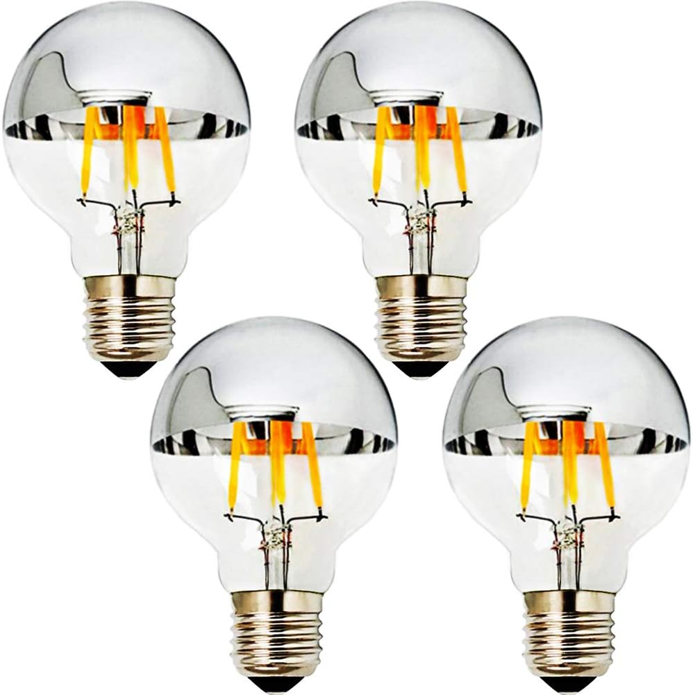 MD Lighting E27/E26 4W Half Chrome Light G25(G80), Warm White 2700K 40W ...