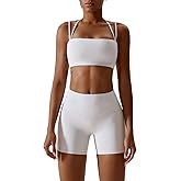Amazon.com: QBGJTD Two Piece Workout Sets For Women Tank Top Matching High Waist Booty Lifting ...
