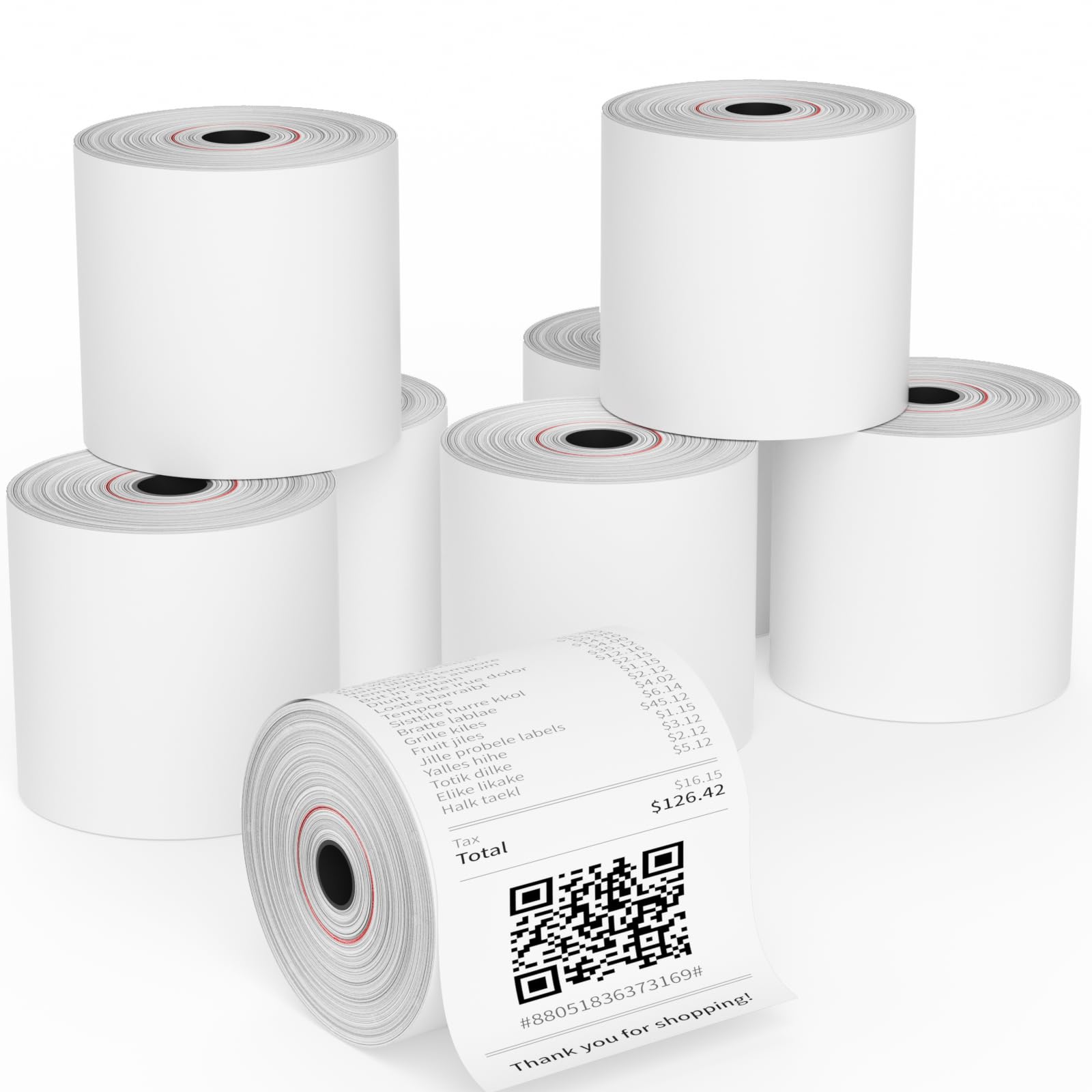 Thermal Receipt Paper, 2 1/4" x 165' Receipt Paper Cash Register POS ...