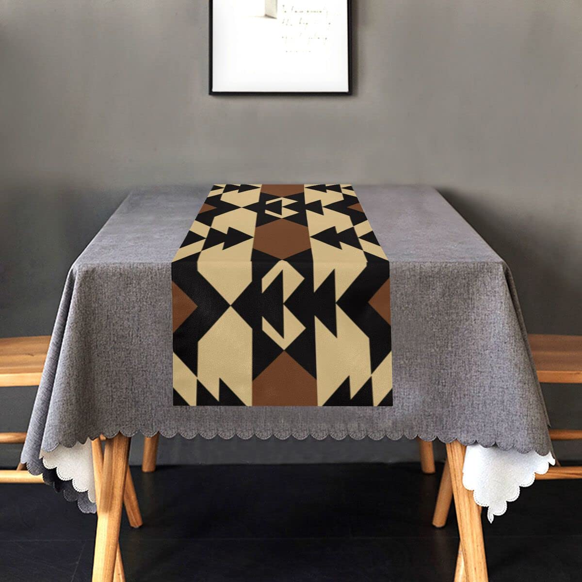 Native American Indian Tribal Table Runner Double Sided Long Table Runners Cloth Placemat Scarf ...