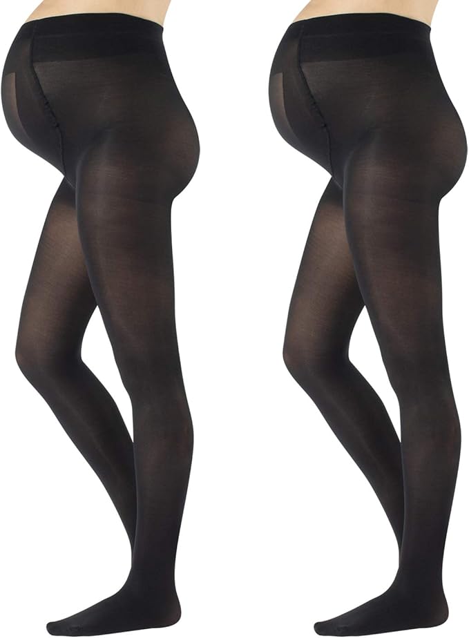 CALZITALY - 2 PAIRS Semi Opaque Maternity Tights, Pregnancy Tights, ComfortableMaternity ...