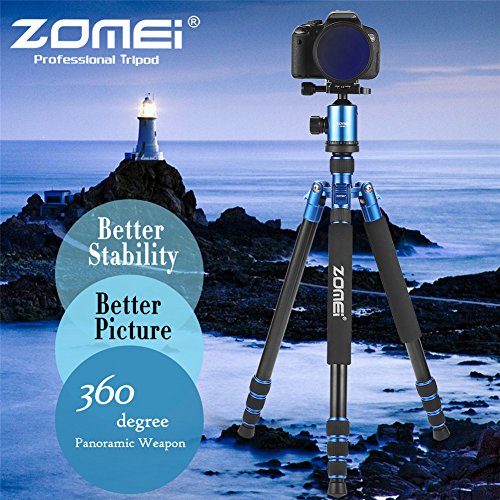 ZOMEI Z818 Tall Camera Tripod 65'' Aluminium Alloy Monopod with 360 Panorama Ball Head Quick ...