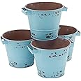 Amazon.com : 4 Pack Small Galvanized Buckets, 4 inch Tin Pails, Vintage ...