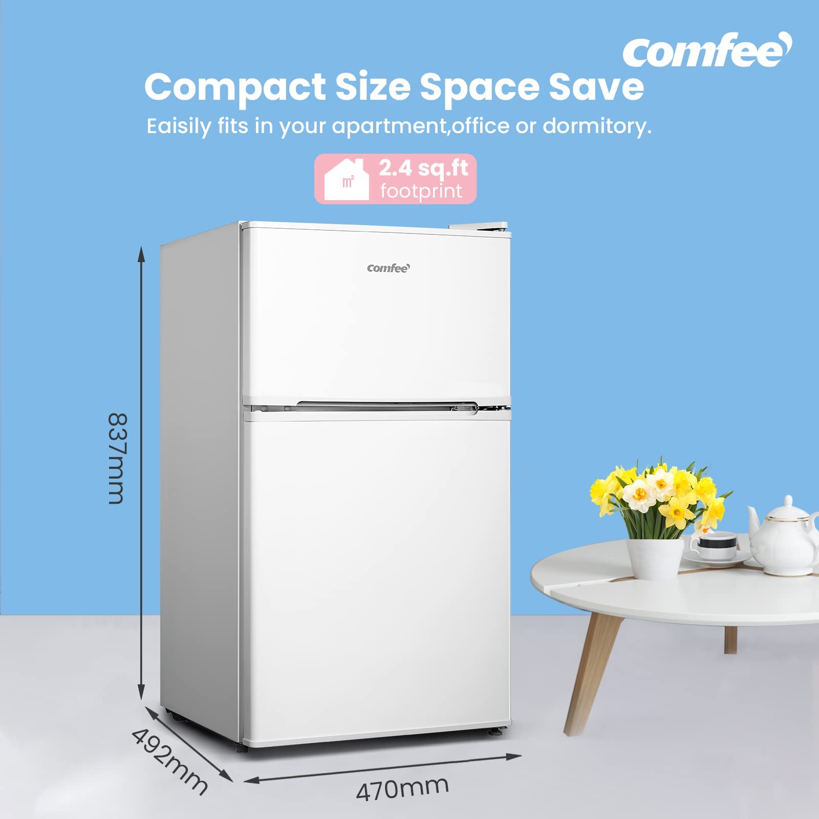 Mua COMFEE' RCT87WH1(E) Under Counter Fridge Freezer, 87L Small Fridge ...