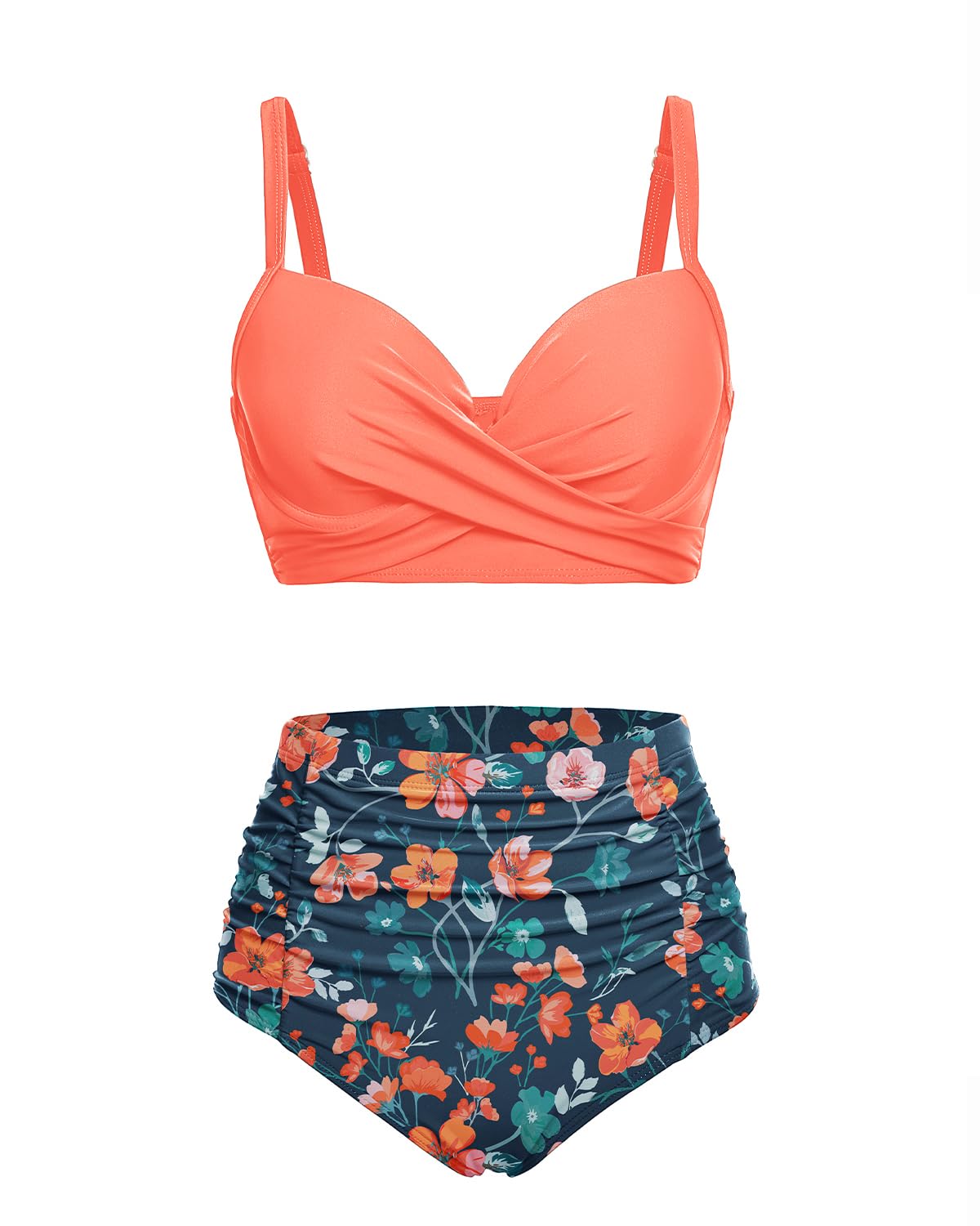 Yonique Women Underwire Bikini Set High Waisted Tummy Control Swimsuit ...