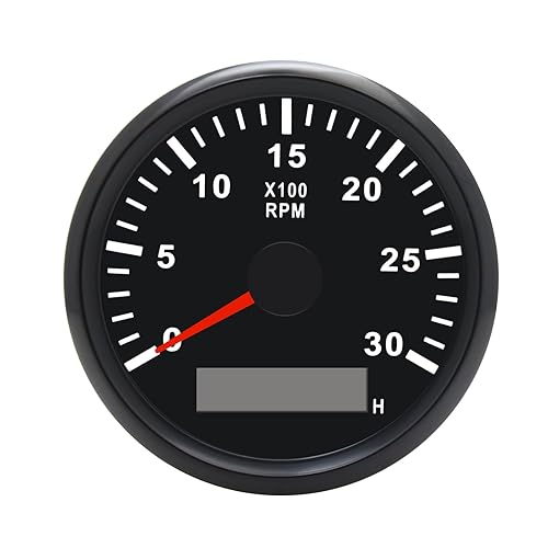 Geloo 85MM Marine Tachometer Gauge 3000RPM Boat RPM Tachometer Outboard ...