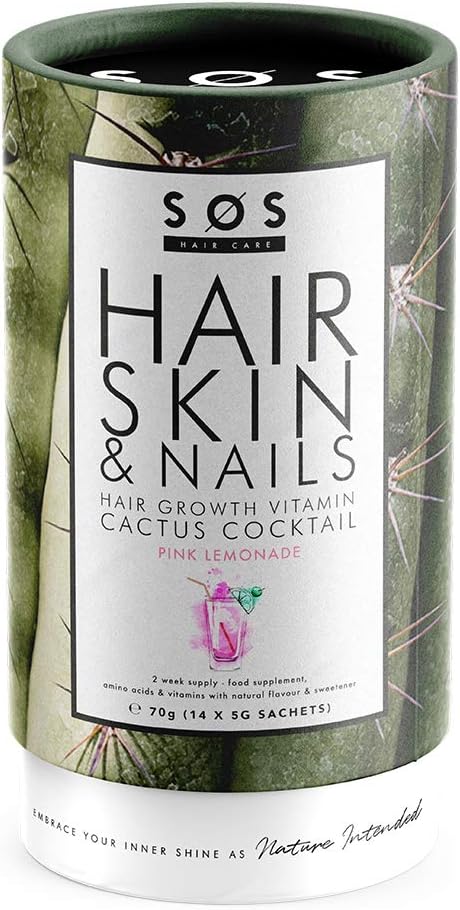 SOS Hair Care – Hair Growth Vitamin Drink – 2 Week Plan; 14 Pink ...