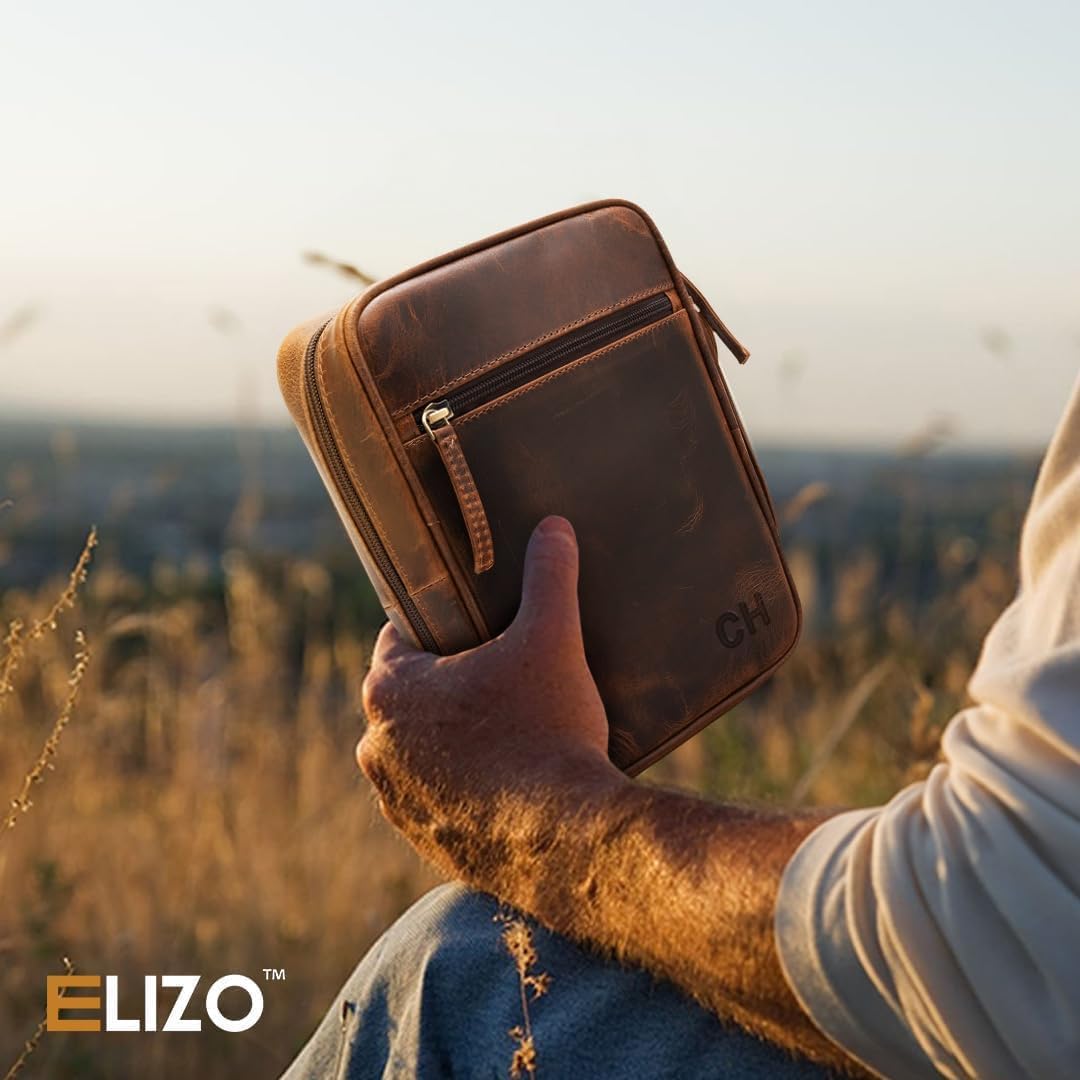 Elizo Personalized Leather Bible Cover For Men Women Custom Bible Case ...