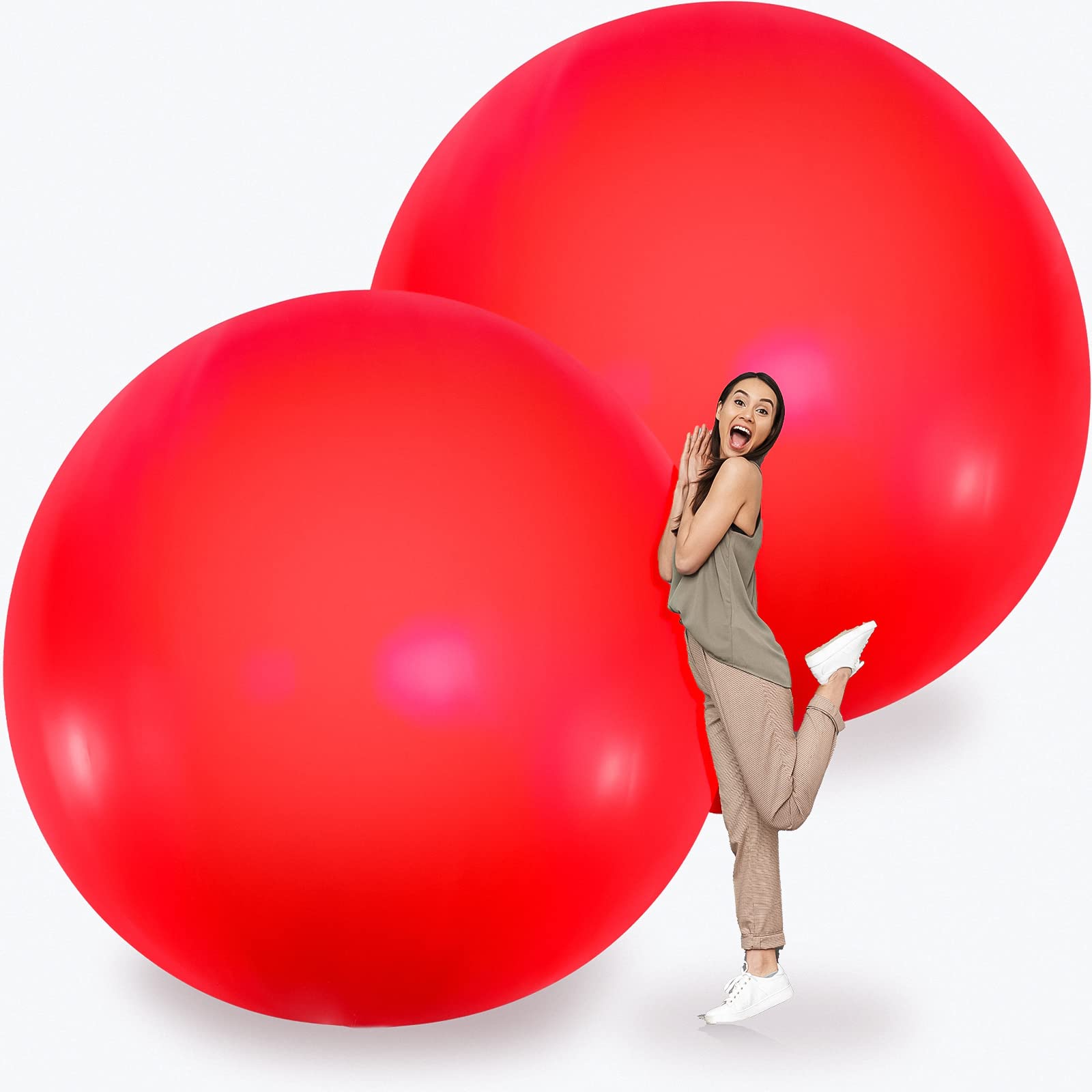 Leitee 2 Pcs 72 Inch Giant Balloons Round Latex Large Human Egg Jumbo ...
